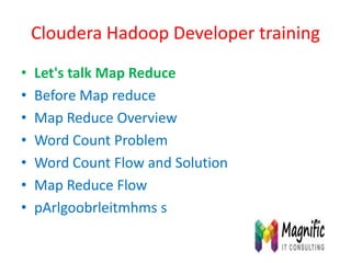 Cloudera hadoop developer training | PPTX | Cloud Computing | Internet
