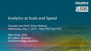 SAS and Cloudera – Analytics at Scale | PPT