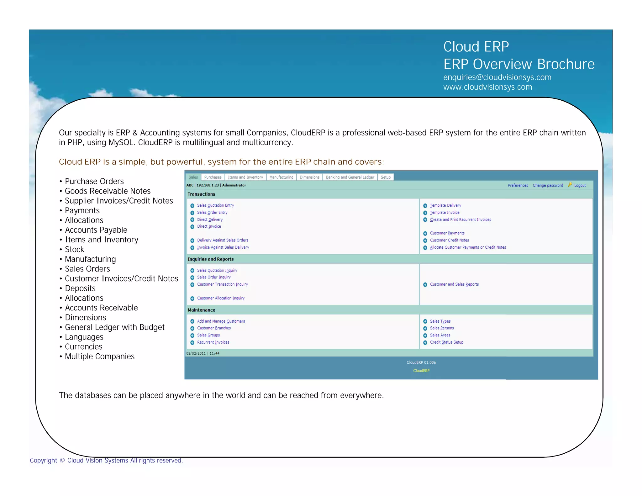 CloudERP- an erp system for industries | PDF