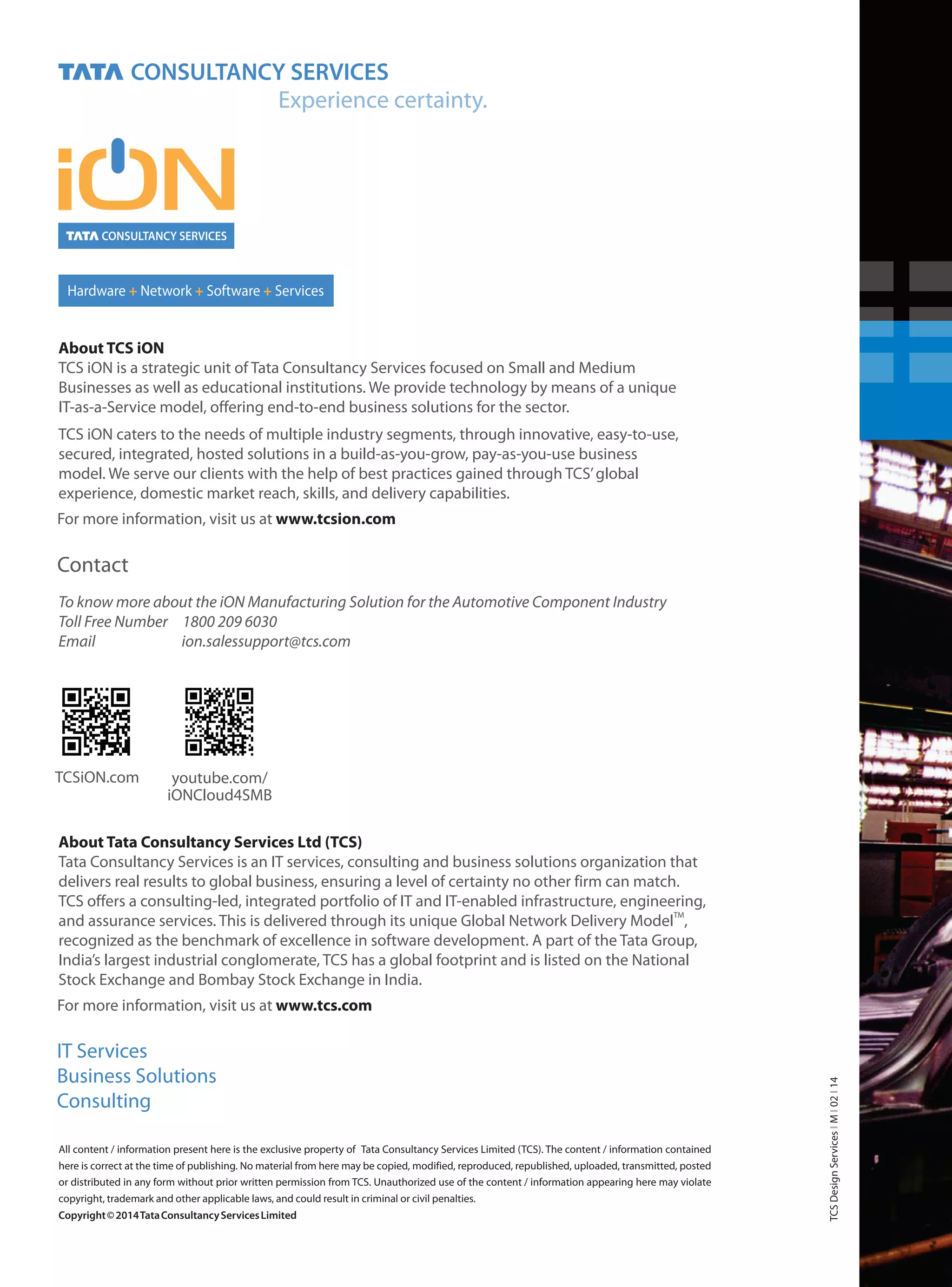 TCS ION Cloud ERP Automotive Component Industry | PDF