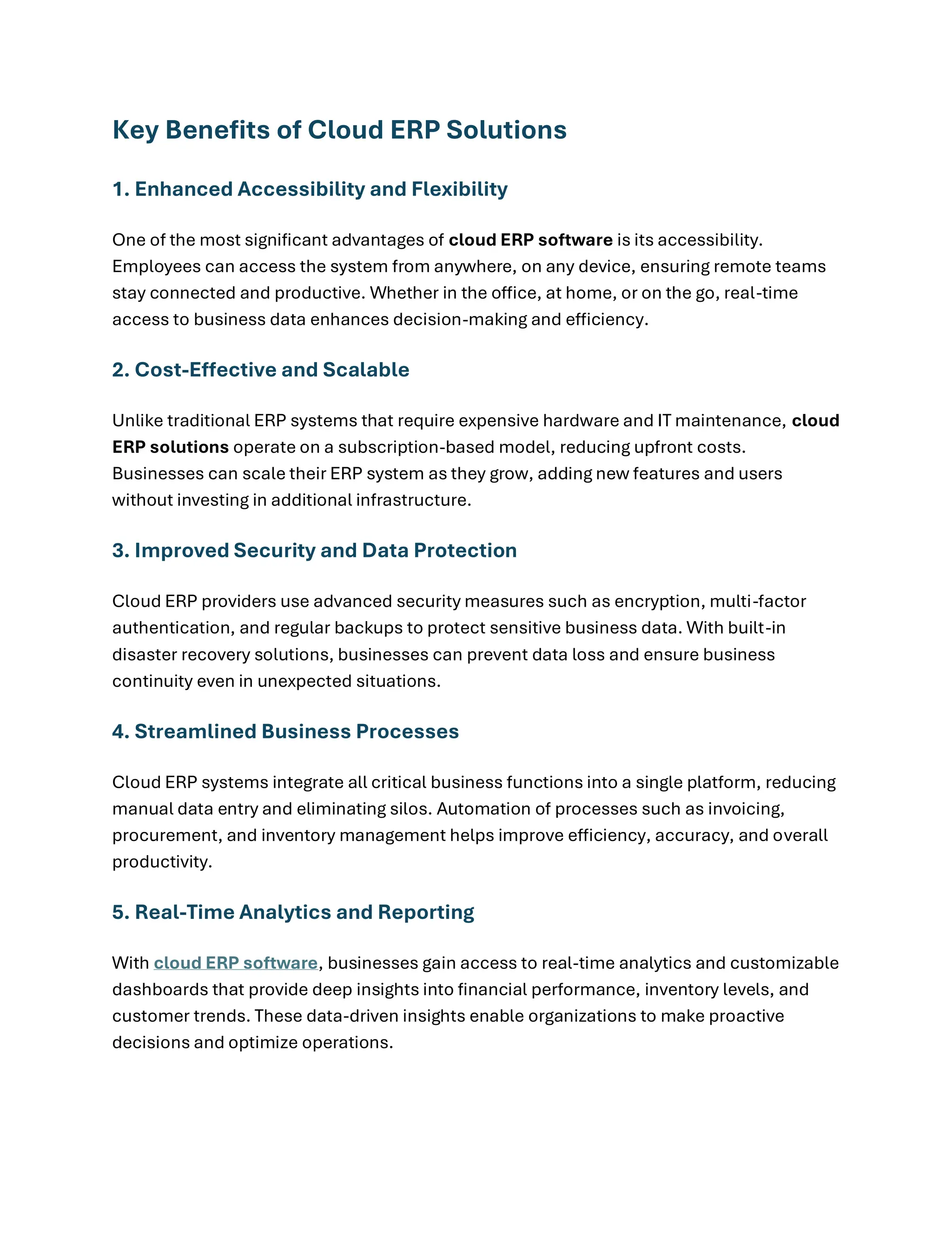 Business Operations with Cloud ERP Solution | PDF