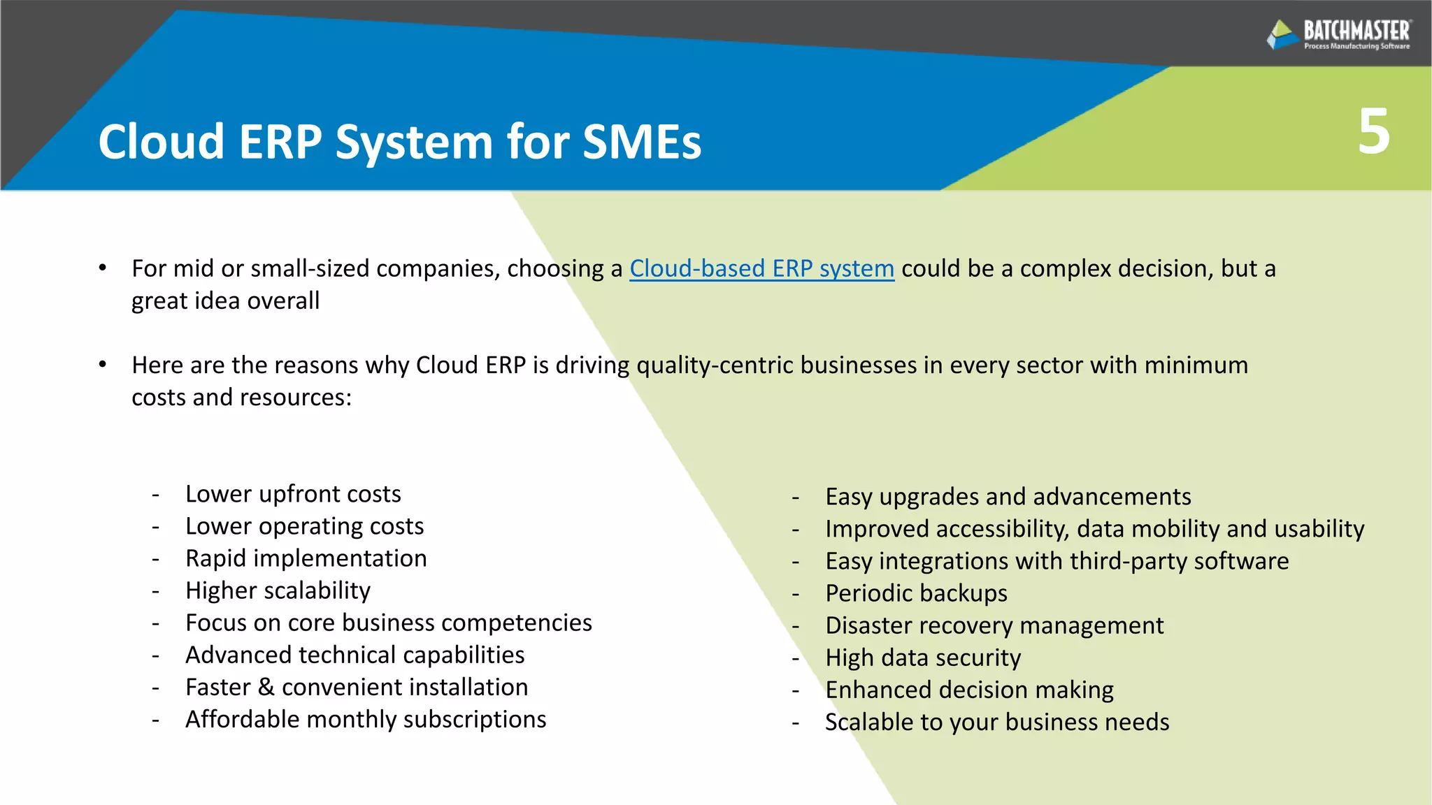 Cloud-based ERP System for SME to Grow Business Faster | PPTX
