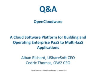 Think to PaaS for Multi-IaaS Cloud Computing: the OpenCloudware collaborative R&D project | PDF