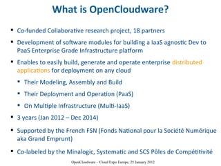 Think to PaaS for Multi-IaaS Cloud Computing: the OpenCloudware collaborative R&D project | PDF