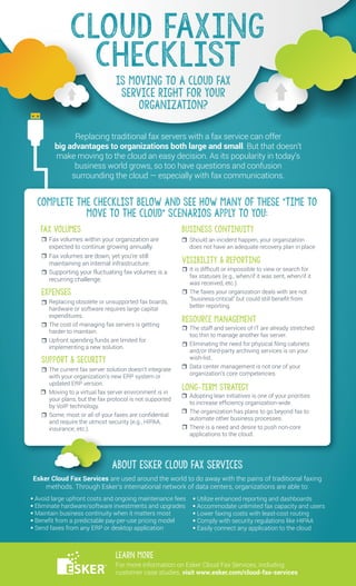 Cloud Faxing Checklist | PDF | Cloud Computing | Internet