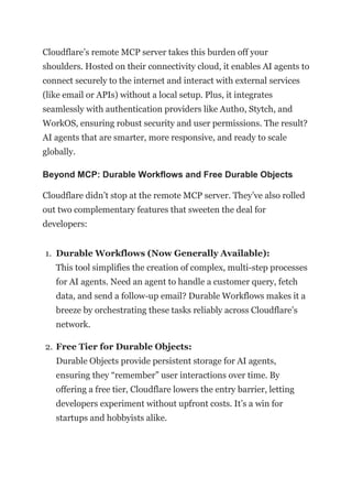 Cloudflare’s Game-Changing Move The First Remote MCP Server for AI Agent Development.pdf