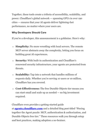 Cloudflare’s Game-Changing Move The First Remote MCP Server for AI Agent Development.pdf