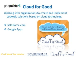 Apps for Good Webinar: Geopointe | PPT