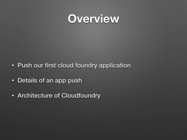 Cloudfoundry Introduction | PPT