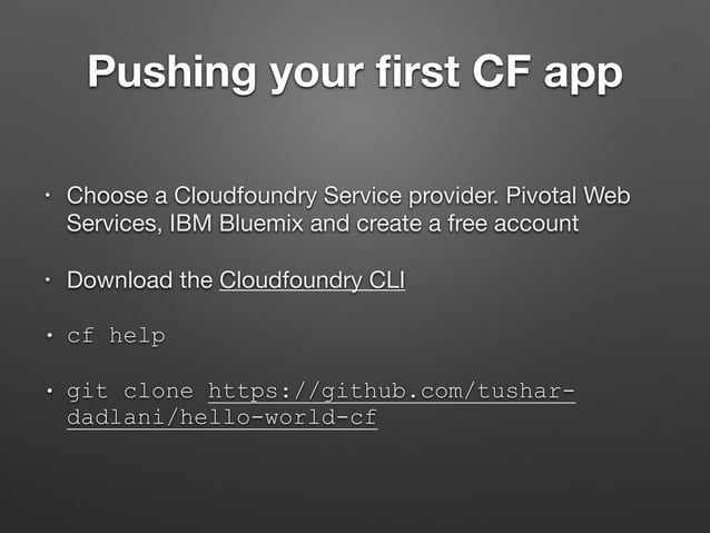 Cloudfoundry Introduction | PPT