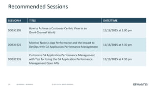 Technology Primer: Monitor Microservices, Containers, Cloud Foundry and Node with CA Application ...