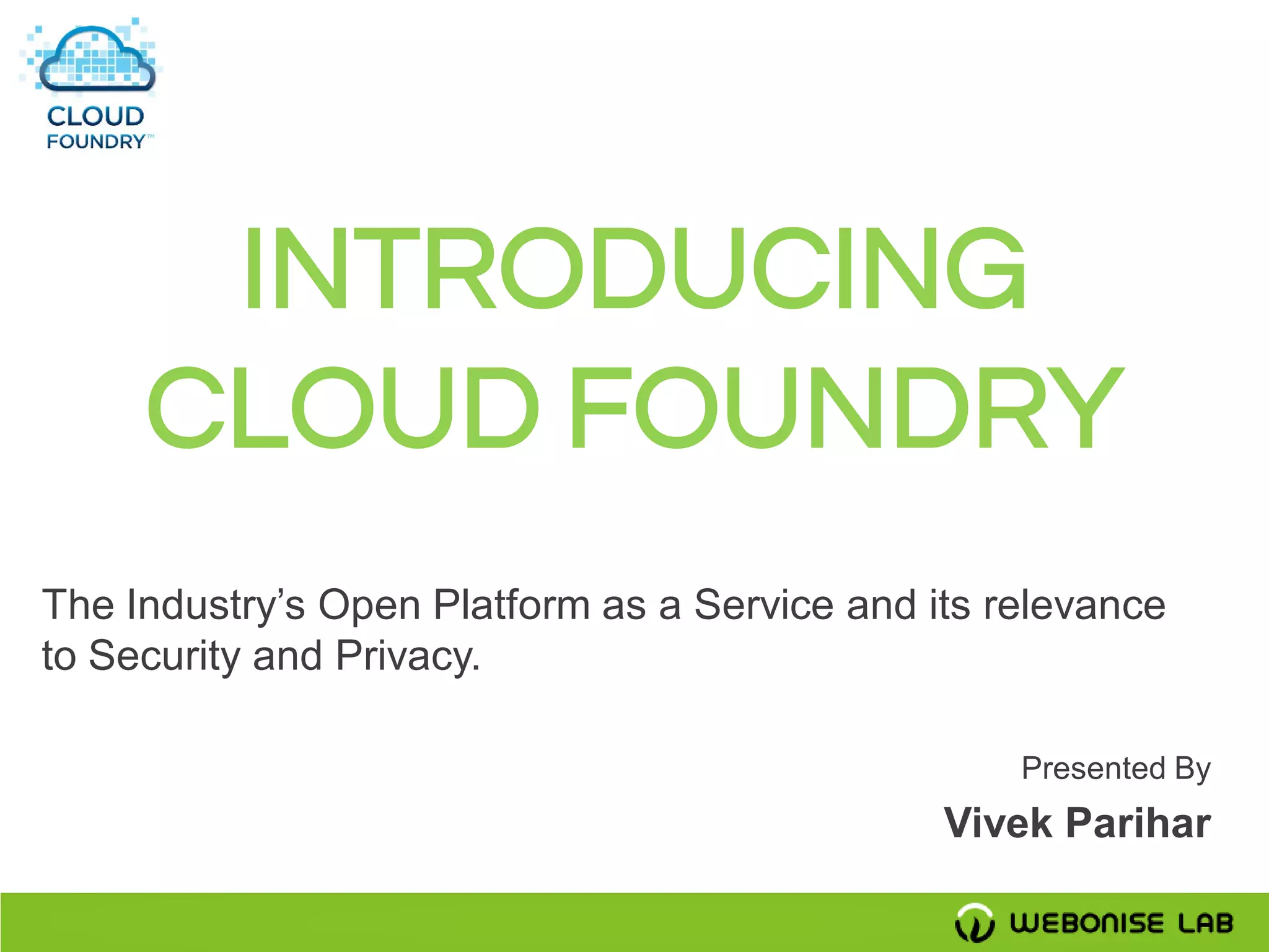 Cloud foundry presentation | PDF