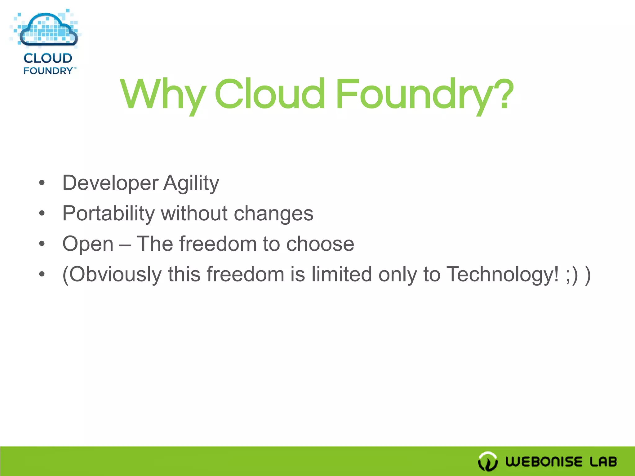 Cloud foundry presentation | PDF