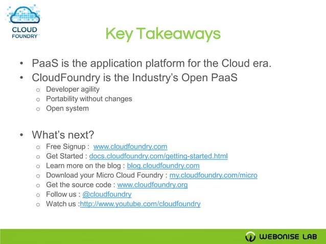 Cloud foundry presentation | PDF