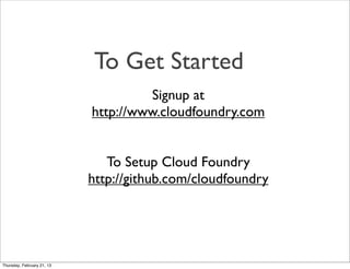Cloud Foundry Architecture and Overview | PPT