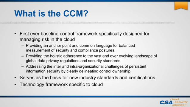 Introduction to the CSA Cloud Controls Matrix | PPTX | Cloud Computing ...