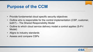 Introduction to the CSA Cloud Controls Matrix | PPTX