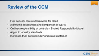 Introduction to the CSA Cloud Controls Matrix | PPTX