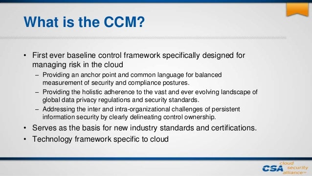 Introduction To The Csa Cloud Controls Matrix