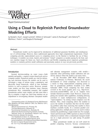 Using a Cloud to Replenish Parched Groundwater Modeling Efforts | PDF