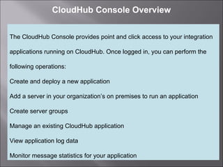 Cloud hub console overview | PPT