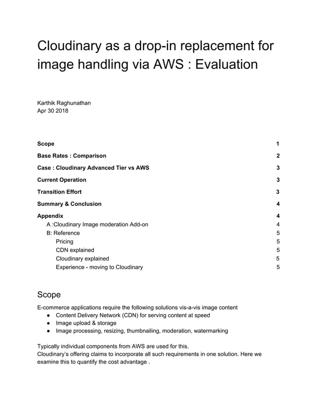 Cloudinary evaluation | PDF