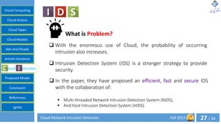 Cloud intrusion detection System | PPT