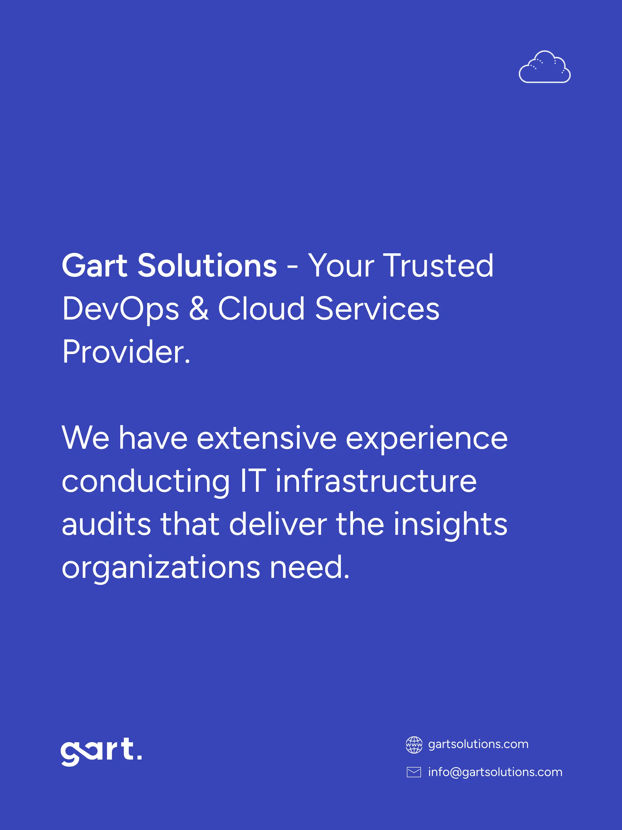Cloud IT Infrastructure Audit by Gart Solutions | PDF