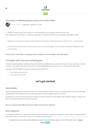 Cloud Kitchen Marketing Ideas to Grow Your Online Sales | PDF