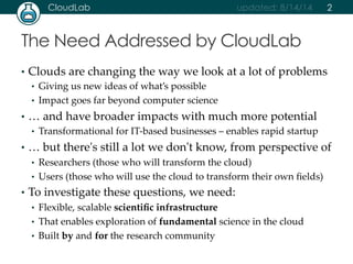 CloudLab Overview | PDF