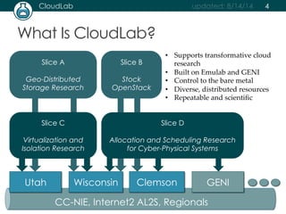 CloudLab Overview | PDF
