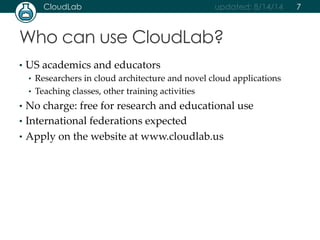 CloudLab Overview | PDF