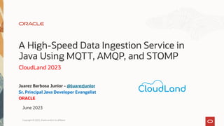 CloudLand - A High-Speed Data Ingestion Service in Java Using MQTT, AMQP, and STOMP | PPT