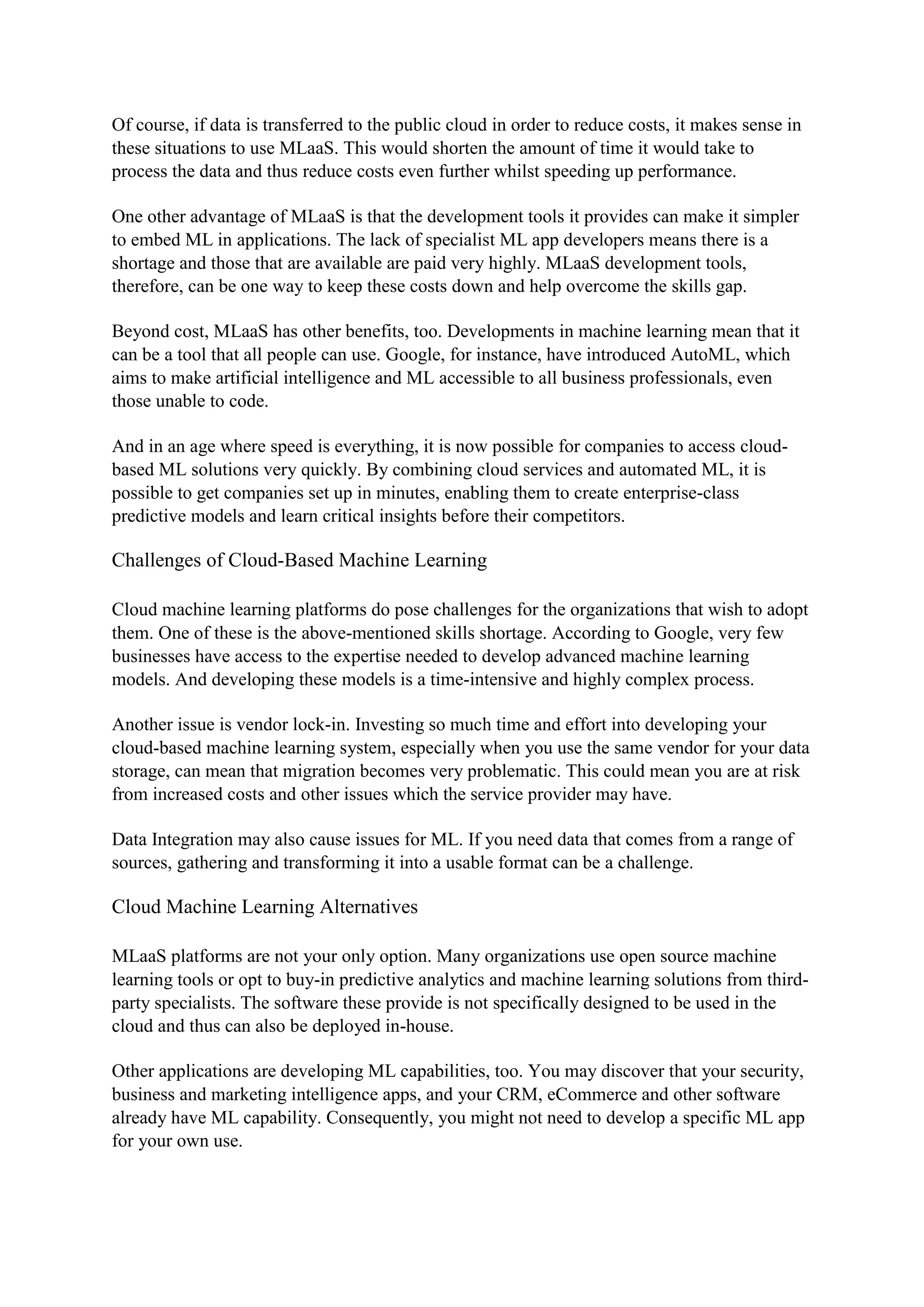 How Does Cloud-based Machine Learning impact your Business? | PDF