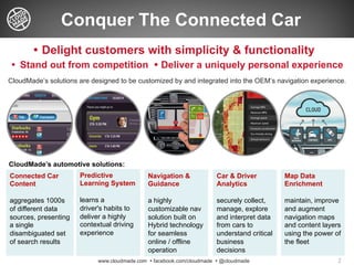 CloudMade - Connected Car - Overview | PDF | Cloud Computing | Internet