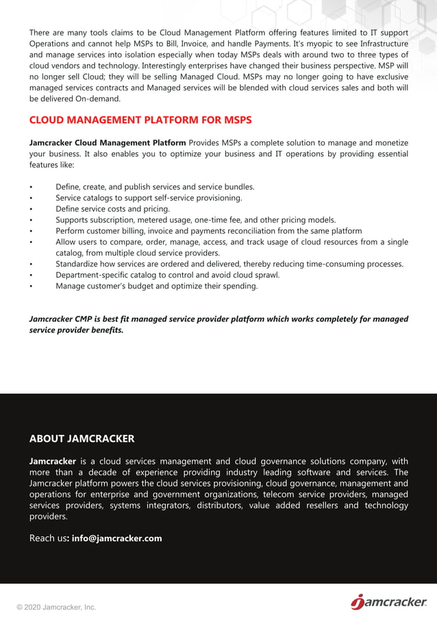 Cloud Management Platform for Managed Service Providers (MSPs) | PDF Cloud Management Platform for Managed Service Providers (MSPs) | PDF