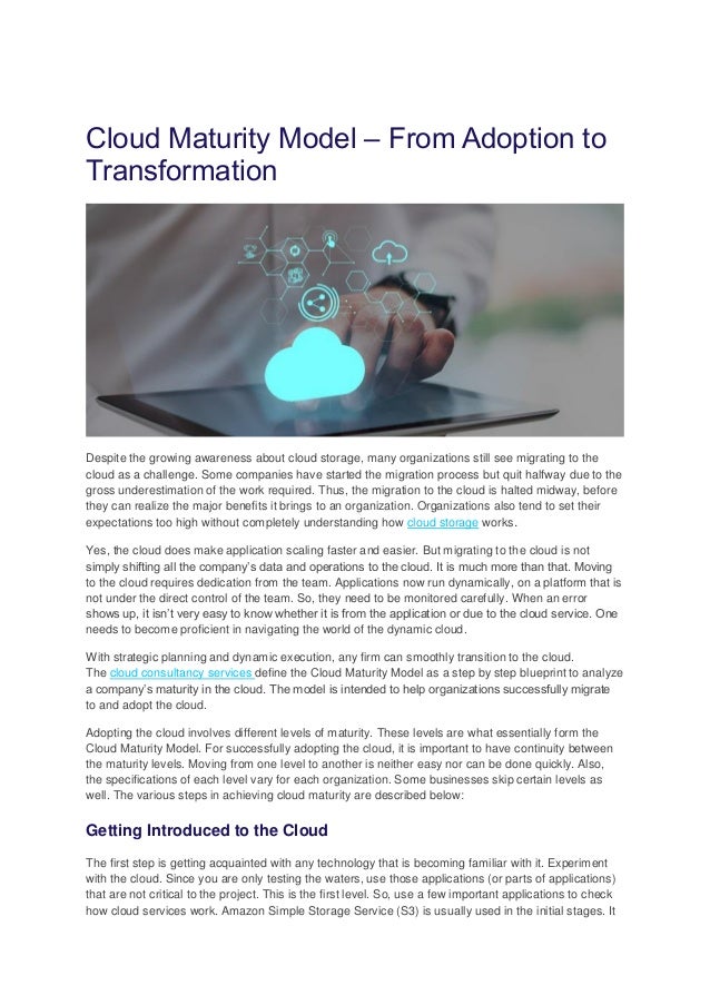 Cloud Maturity Model – From Adoption to Transformation