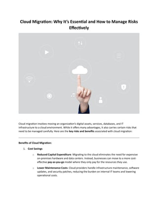 Cloud Migration: Why It’s Essential and How to Manage Risks Effectively | PDF