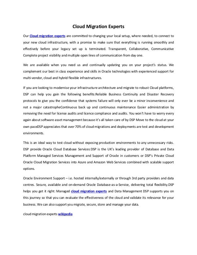Cloud migration experts | PDF