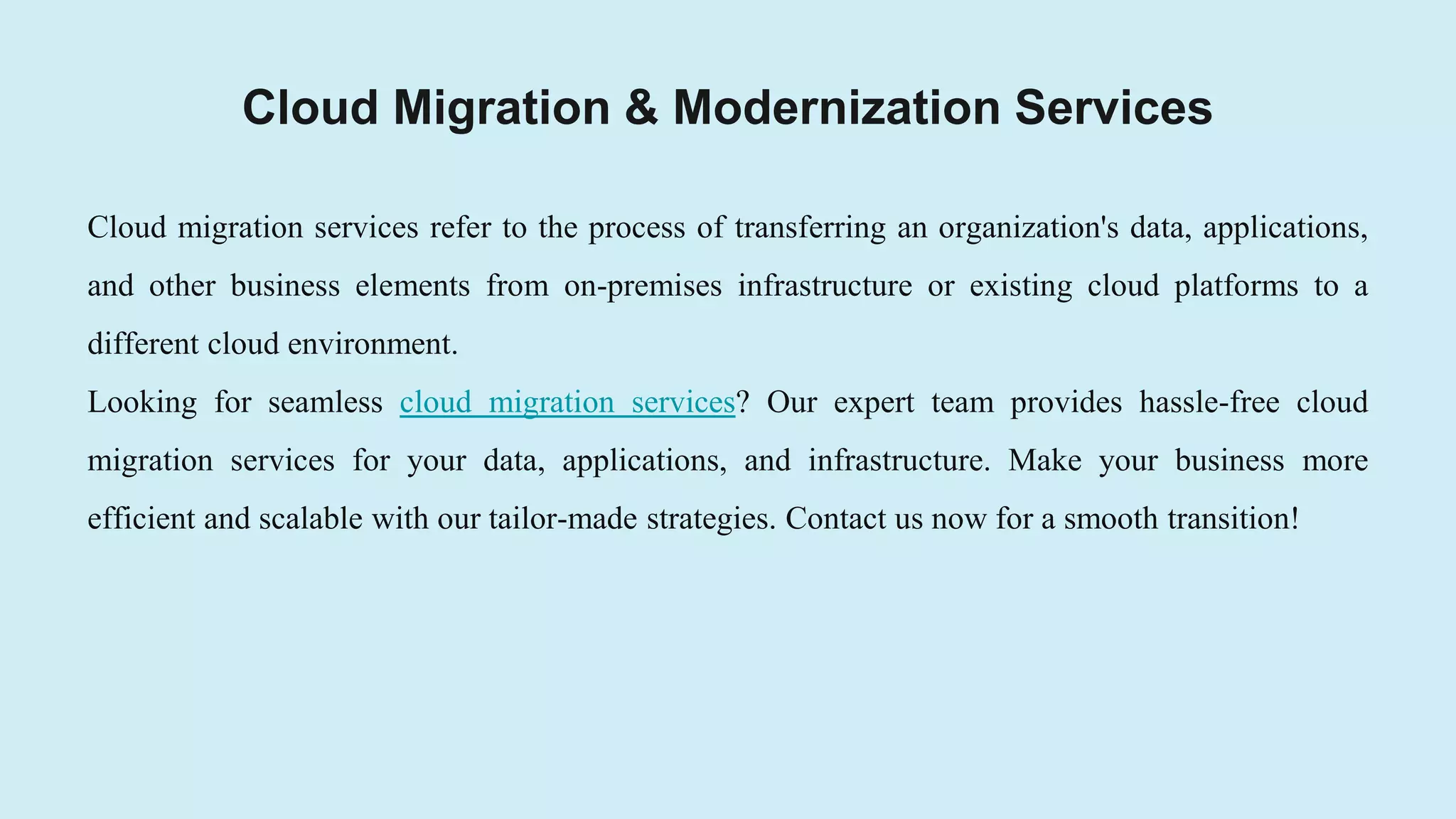 Cloud Migration & Modernization Services | PPTX