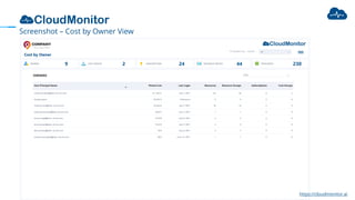 CloudMonitor - Automated cost optimization and governance platform - Free BETA License offer | PPT