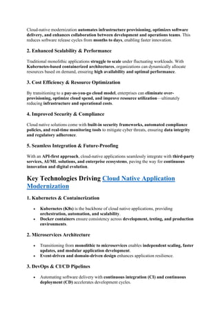 Unlock Business Agility with Cloud Native Application Modernization | PDF