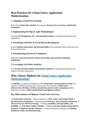Unlock Business Agility with Cloud Native Application Modernization | PDF