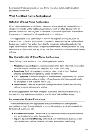 Cloud Native Applications Unlocking Innovation and Growth | PDF