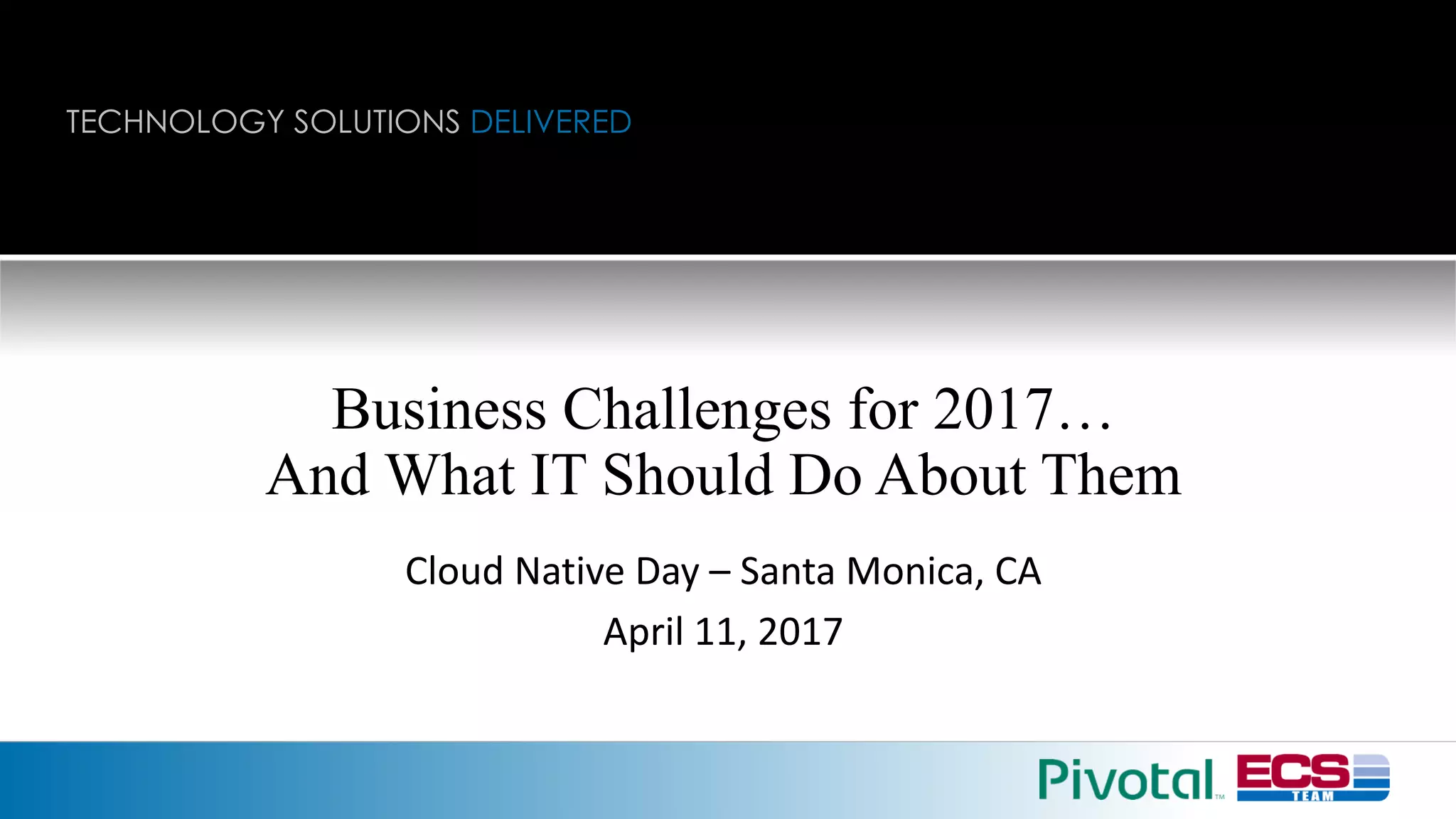 Cloud-Native Workshop - Santa Monica | PPT