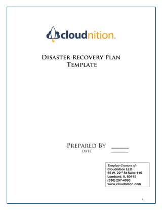 Cloudnition dr plan template fillable form | PDF
