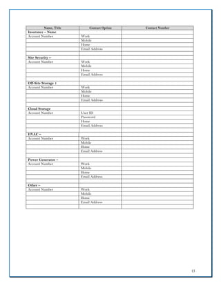 Cloudnition dr plan template fillable form | PDF