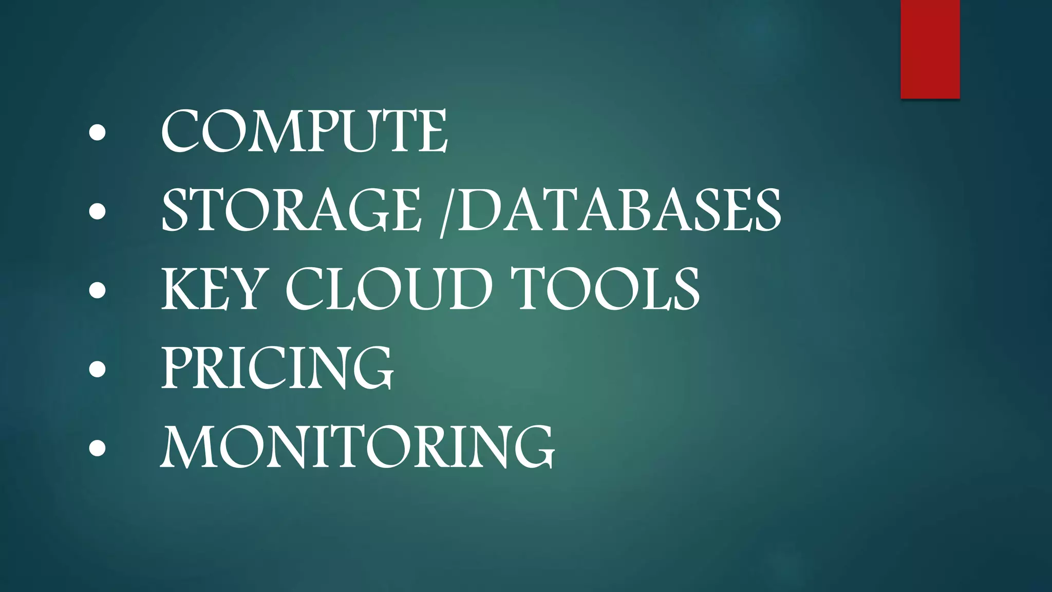 Various Cloud offerings AWS/AZURE/GCP | PPTX