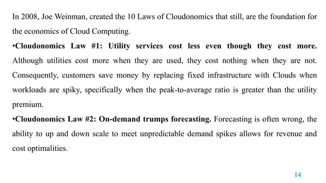 Cloudonomics in Advanced Cloud Computing | PPTX | Cloud Computing | Internet