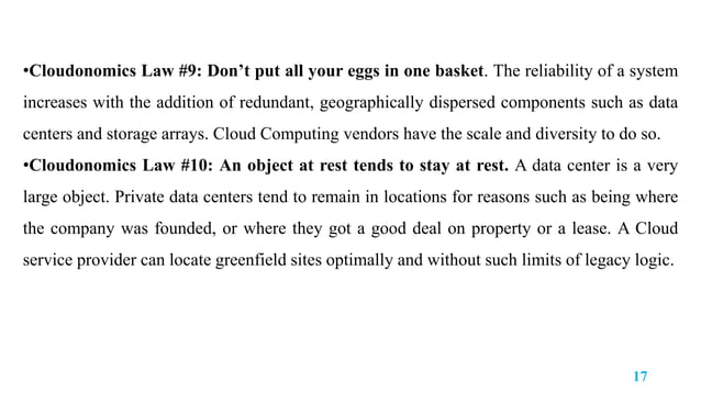 Cloudonomics In Advanced Cloud Computing Pptx Cloud Computing